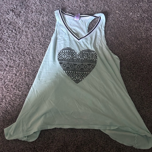 No Boundaries | Tops | Stylish Mint Green Heart Tank Top | Poshmark